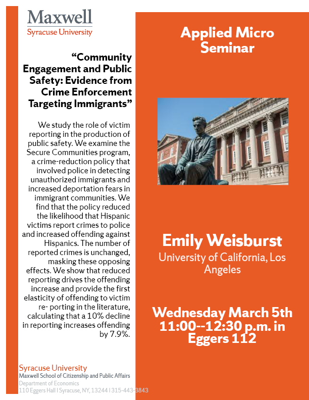 Applied Micro Seminar: Emily Weisburst