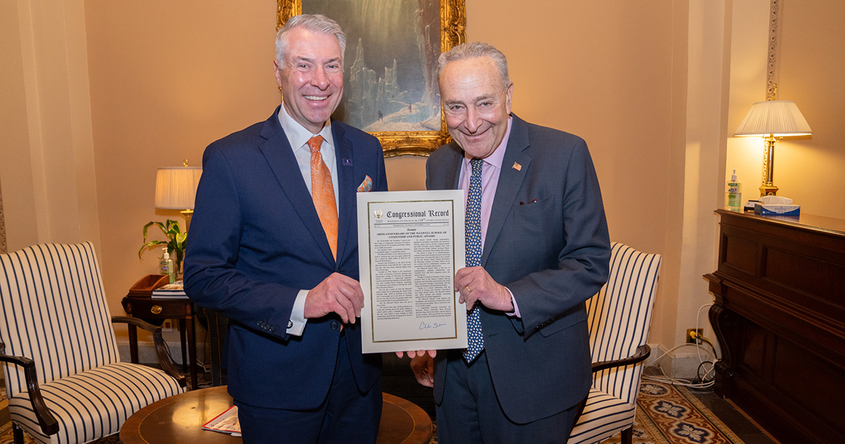 Sen. Schumer Presents Dean Van Slyke with Copy of Floor Remarks ...